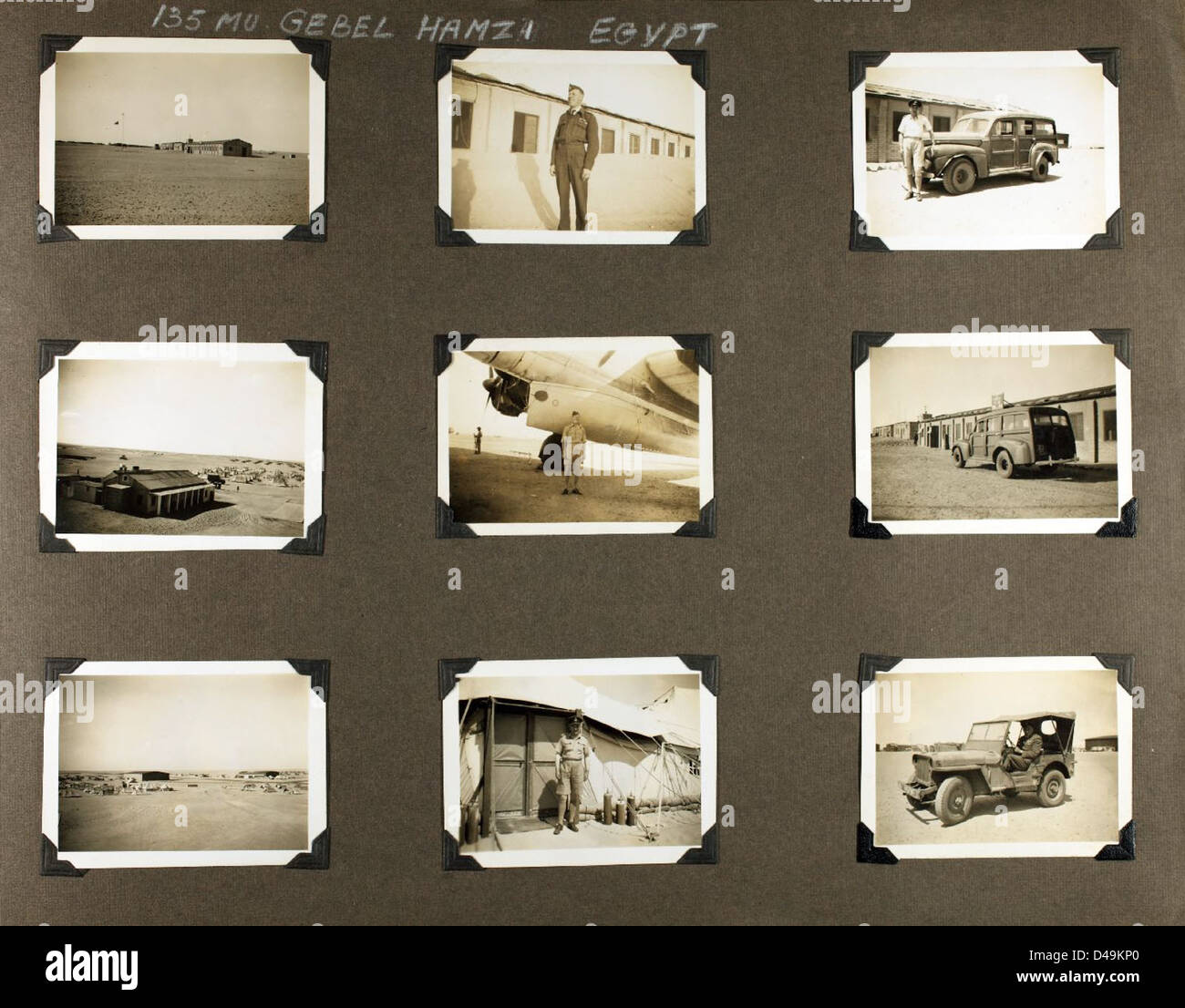 A full-page image of a desert landscape in Cairo, featuring an RAF ...