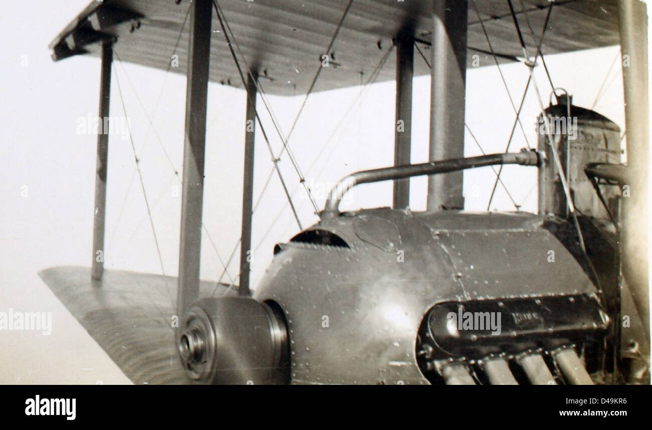 This image shows a view from the cockpit of a Vickers Virginia aircraft ...
