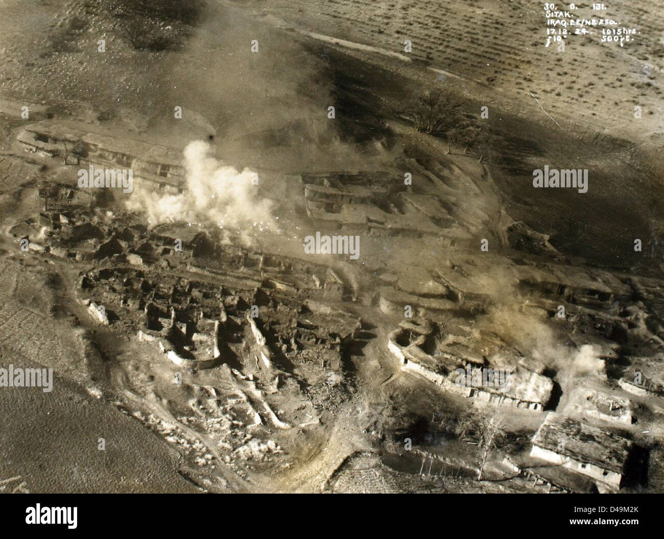 Baby Incendiary bombs setting buildings on fire - Sitak, Iraq Stock ...