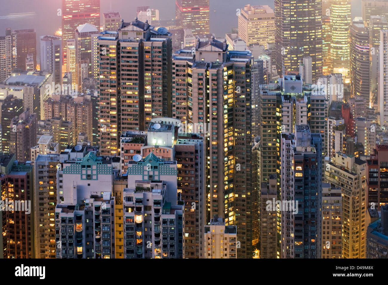 Skyscrapers at night Stock Photo - Alamy