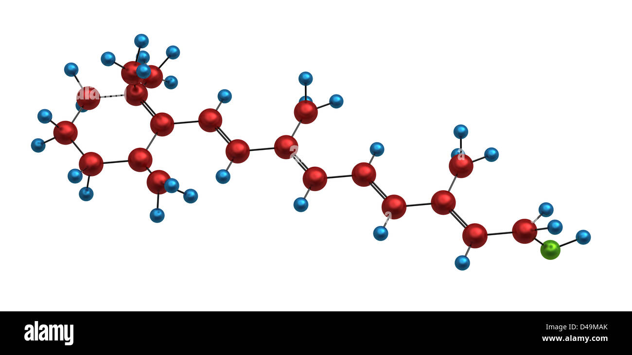 Molecule of retinol, vitamin A, 3D render, isolated on white Stock ...