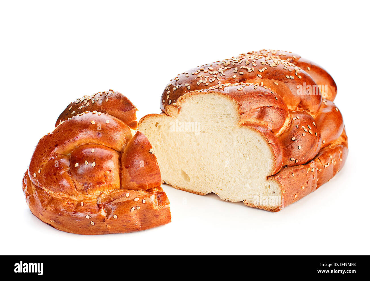 Challah bread isolated on white Stock Photo - Alamy