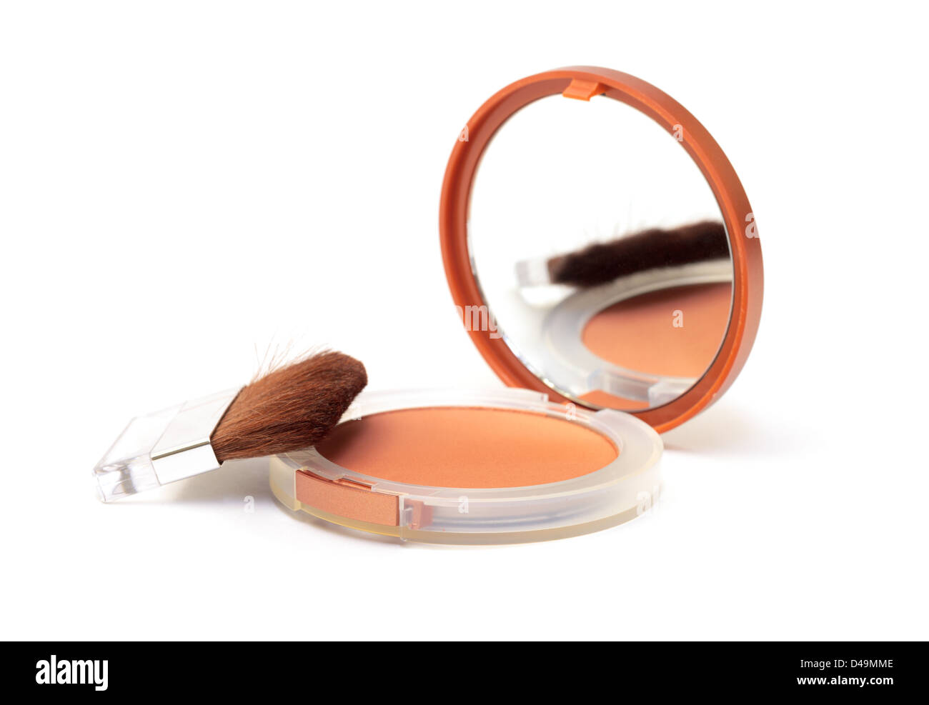 Make-up Powder in Box with Mirror, on white background Stock Photo - Alamy