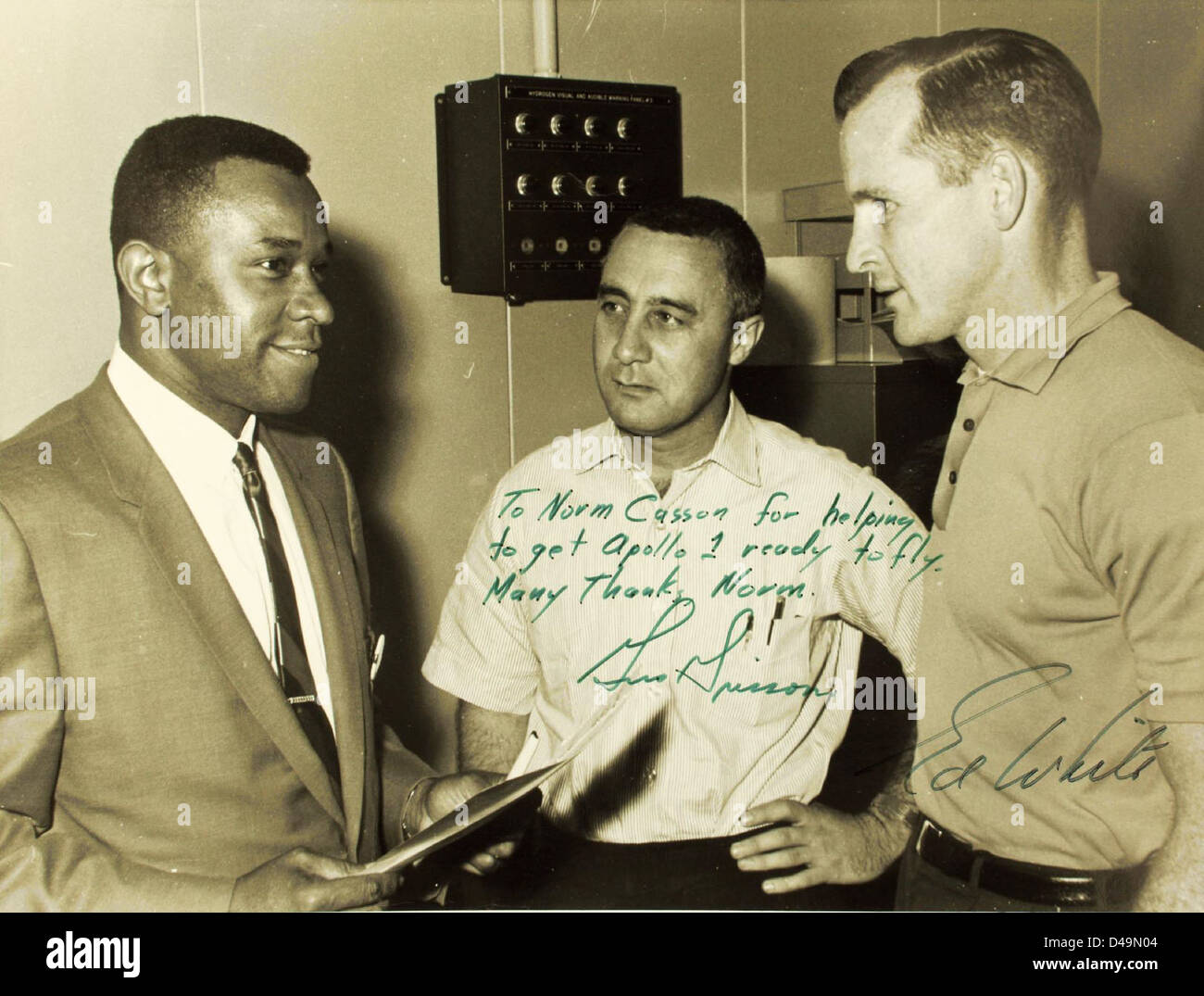Gus Grisson & Ed White autograph (picture with Norm Casson Stock Photo ...