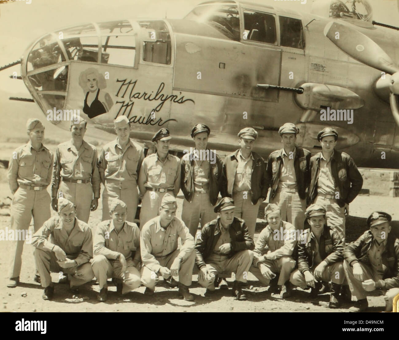 A historical photo capturing the 341st Bomb Group, featuring B-25 ...
