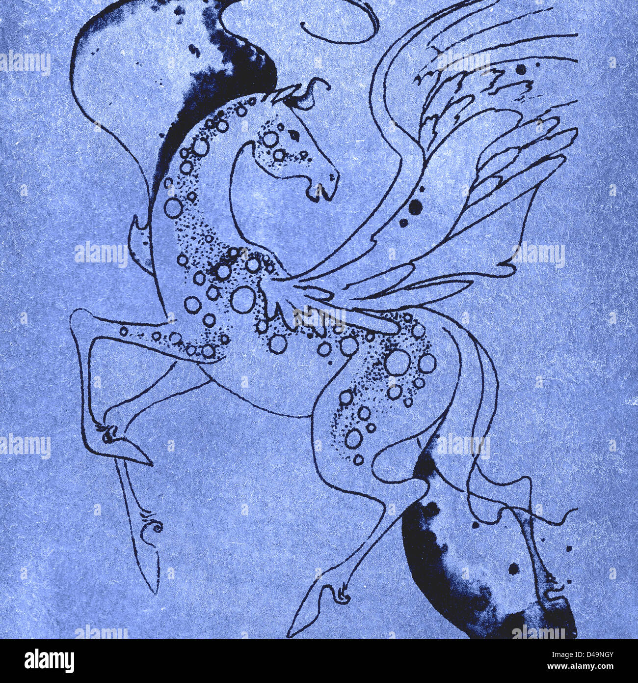 Pegasus in blue Stock Photo - Alamy