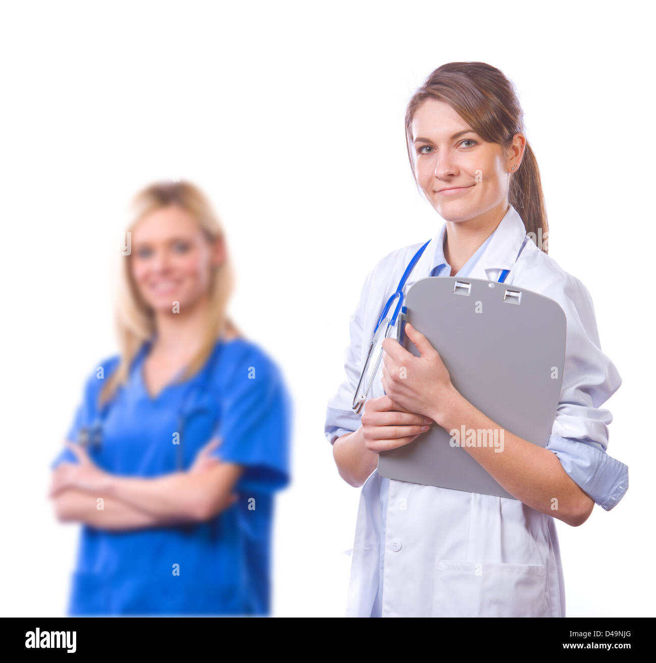 Female medical team isolated on white Stock Photo - Alamy