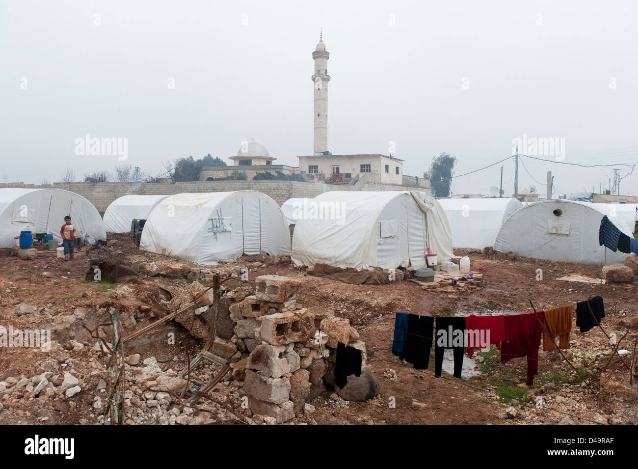The Azaz Refugee Camp on the Turkish border, Syria Stock Photo - Alamy