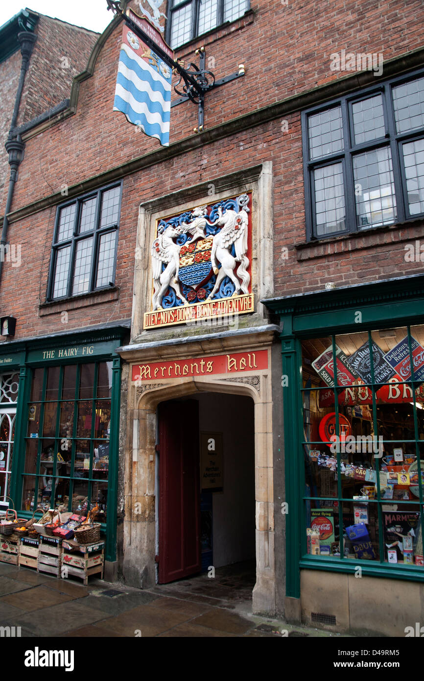The entrance to the Merchant Adventurers' Hall - a medieval guildhall ...