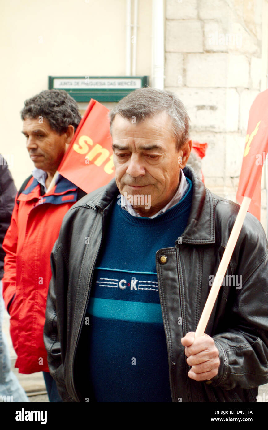 Protesters marching in the streets of Lisbon Stock Photo - Alamy