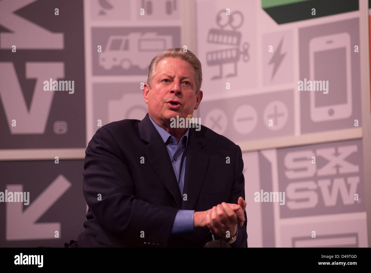 Austin, Texas, U.S. 9th March, 2013. AL GORE delivers the keynote ...