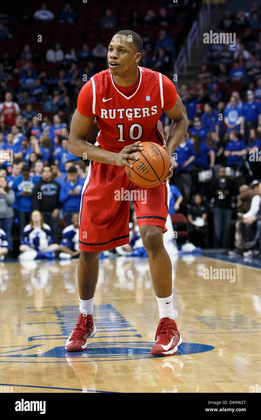 Newark, New Jersey. 8th March, 2013. Rutgers Scarlet Knights guard Mike ...