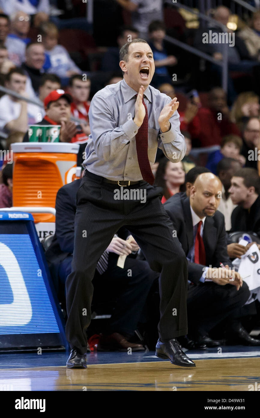 Newark, New Jersey. 8th March, 2013. Rutgers Scarlet Knights head coach ...
