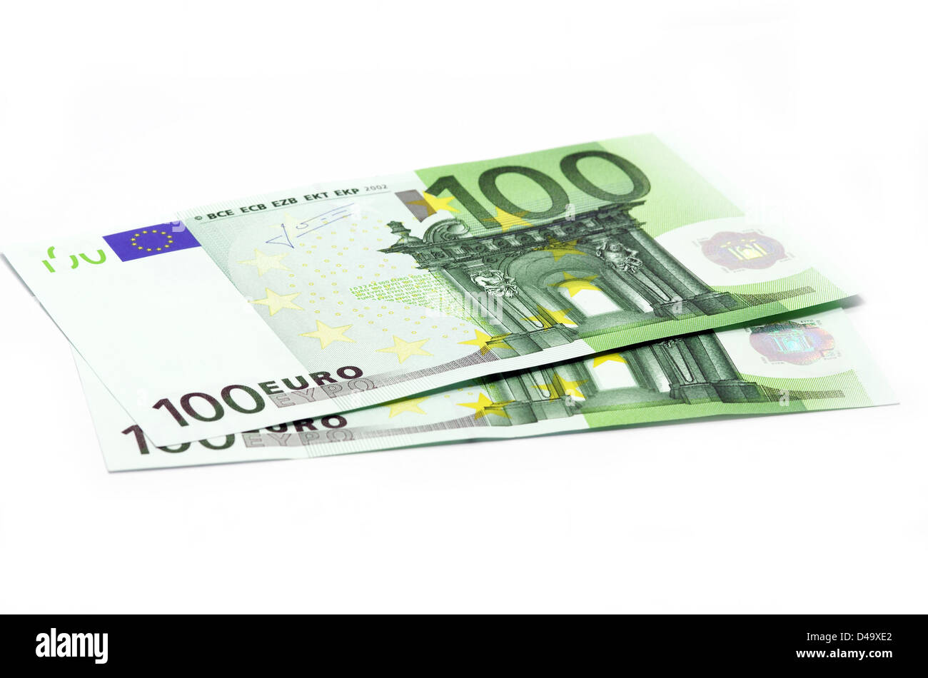 100 euro banknotes isolated on white Stock Photo - Alamy