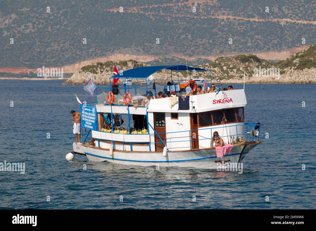 dive boat, Kash, Turkey Stock Photo - Alamy