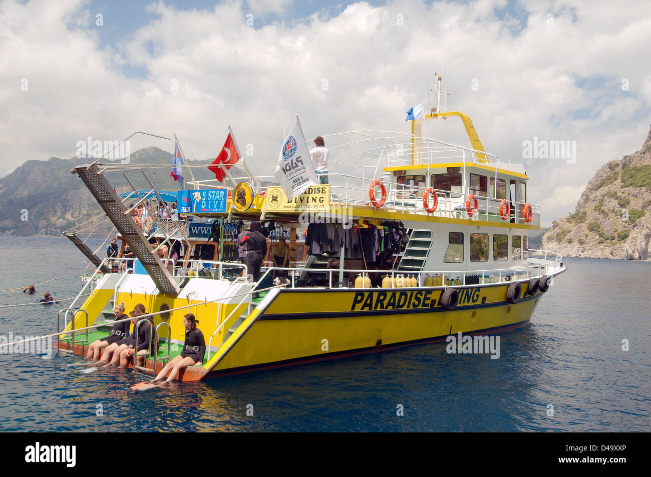 Diving boat off Marmaris, Turkey, Western Asia Stock Photo - Alamy