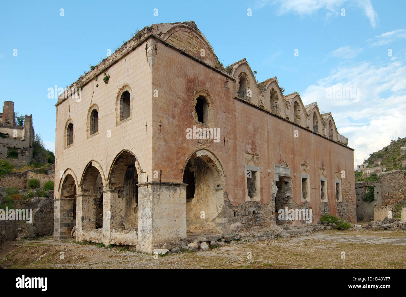 Orthodox temple, Greek ghost town of Levissi, Karmylassos, Kayakoey ...