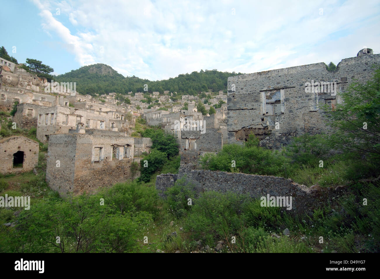 Greek ghost town of Levissi, Karmylassos, Kayakoey, Turkey Stock Photo ...