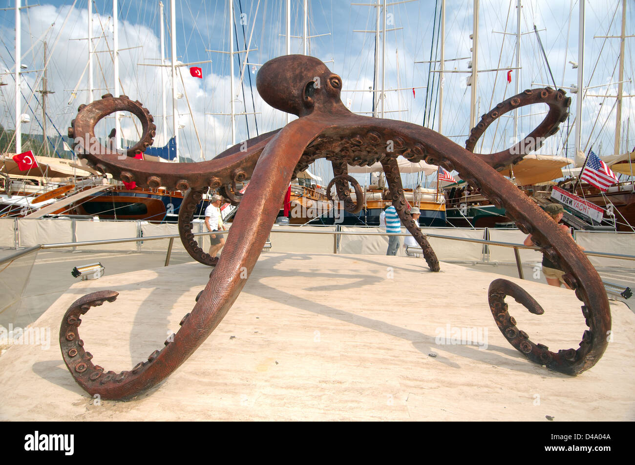 Octopus bronze monument, Marmaris, Muğla Province, Turkey Stock Photo ...