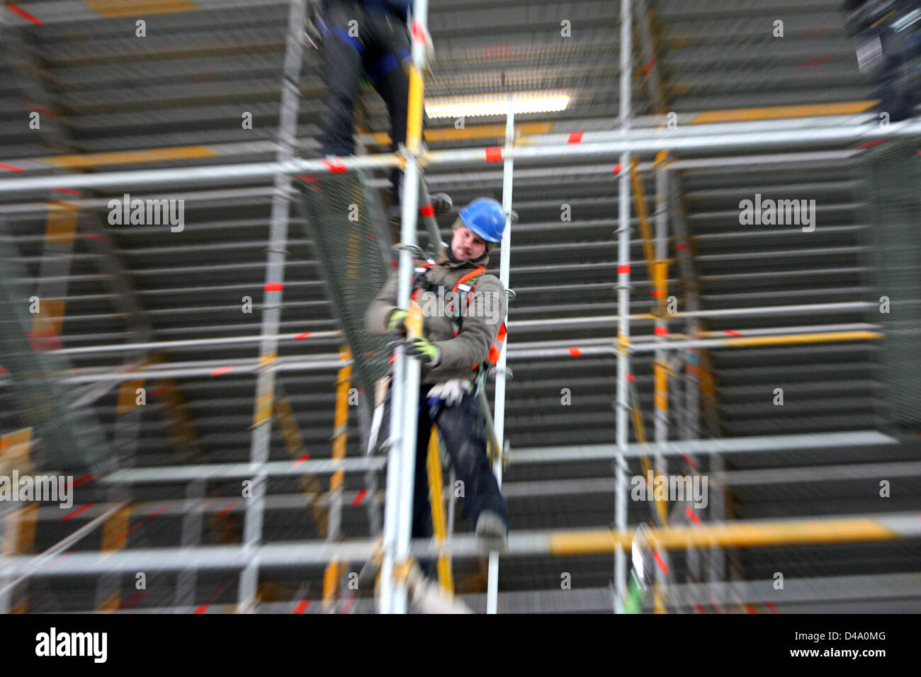 Schoenefeld, Germany, Geruestbauer on the BBI construction site Stock ...