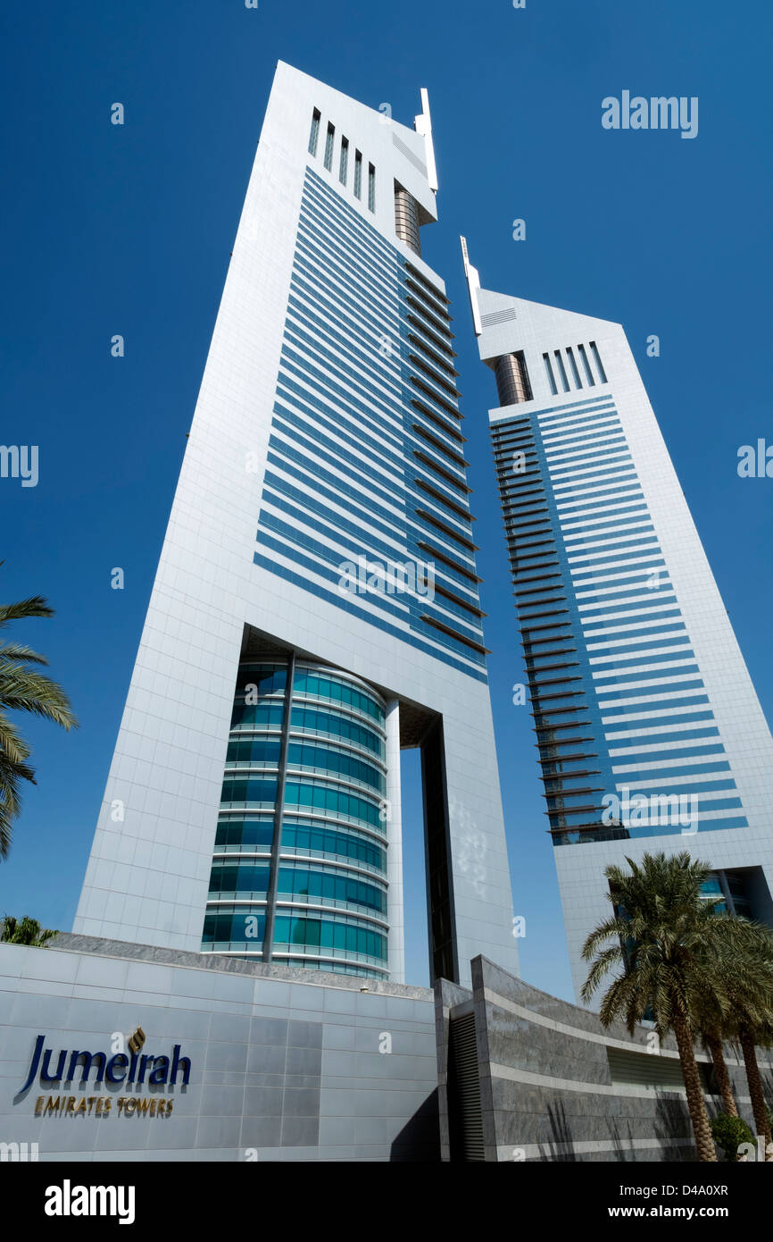 Emirates Towers in financial district of Dubai United Arab Emirates UAE ...