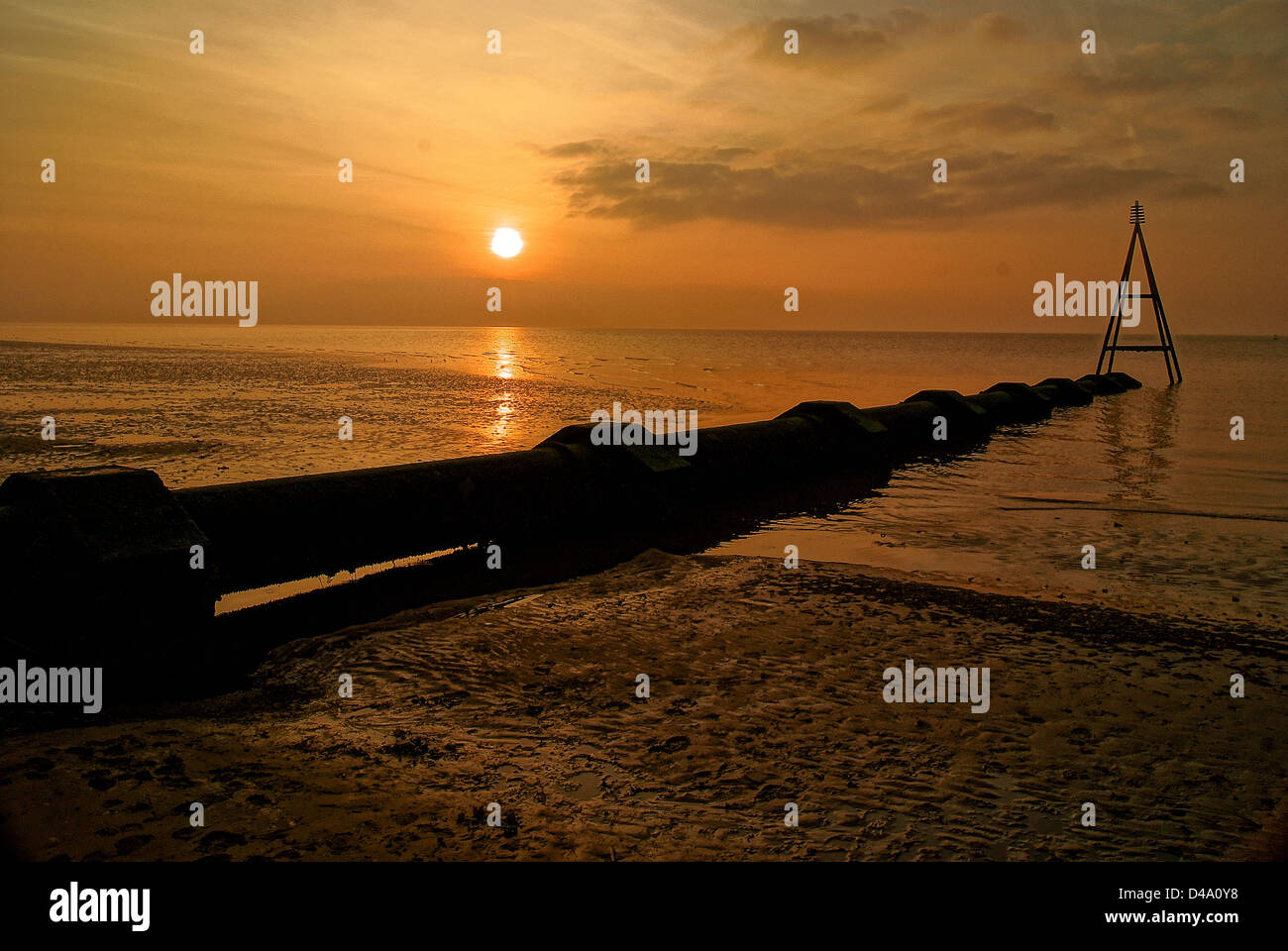 Hunstanton Beach, Norfolk.. Sunset Stock Photo - Alamy