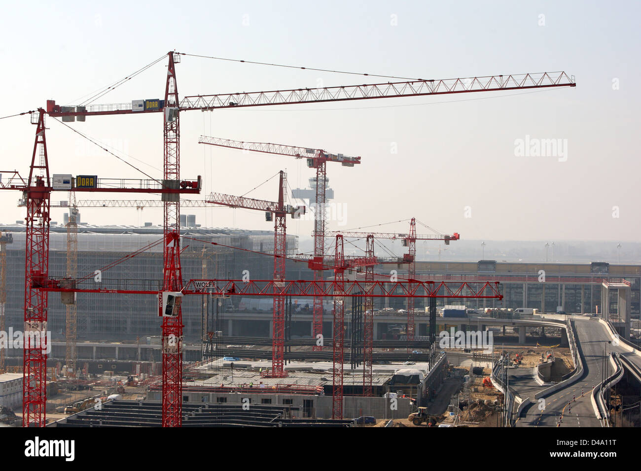 Schoenefeld, Germany, overlooking the BBI construction site Stock Photo ...