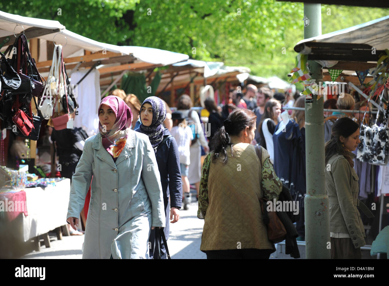 Berlin, Germany, at the weekly market Bioriental Maybachufer Stock ...