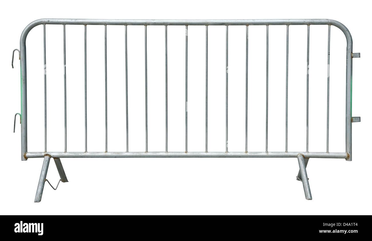 Metal crowd control barrier Stock Photo - Alamy