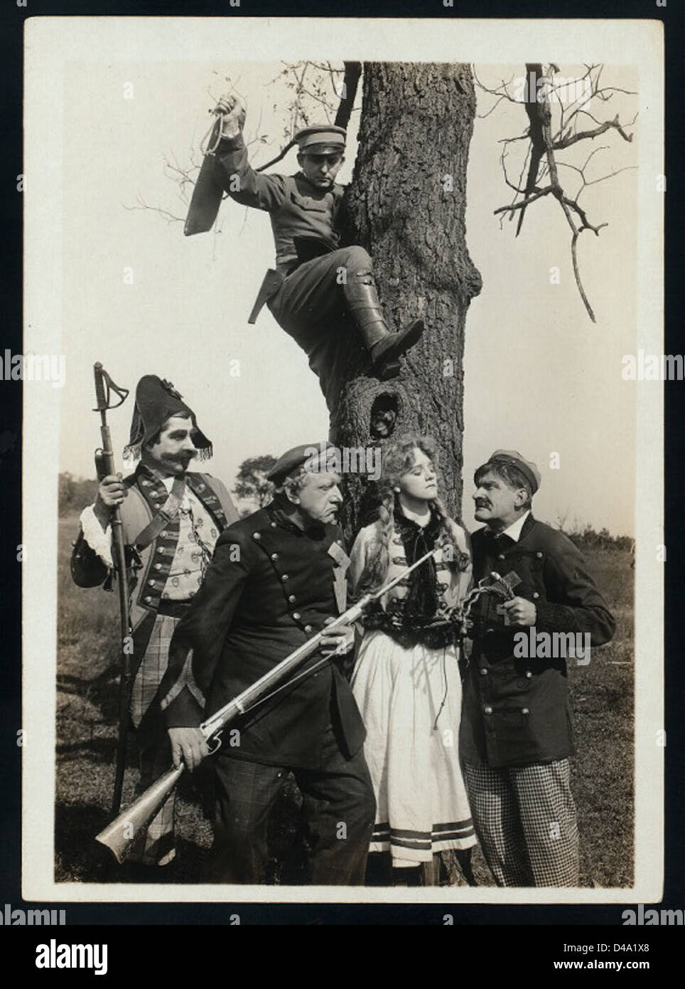 This 1915 silent film still from *Limberger's Victory* features an ...