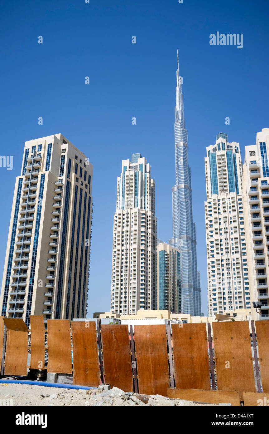 Many new high-rise apartment buildings in Downtown Dubai district in ...