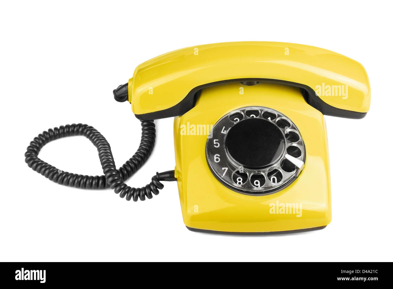 old yellow phone isolated Stock Photo - Alamy