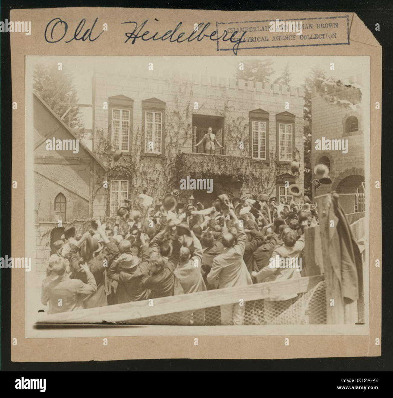 This 1915 still from the silent film *Old Heidelberg* features a crowd ...