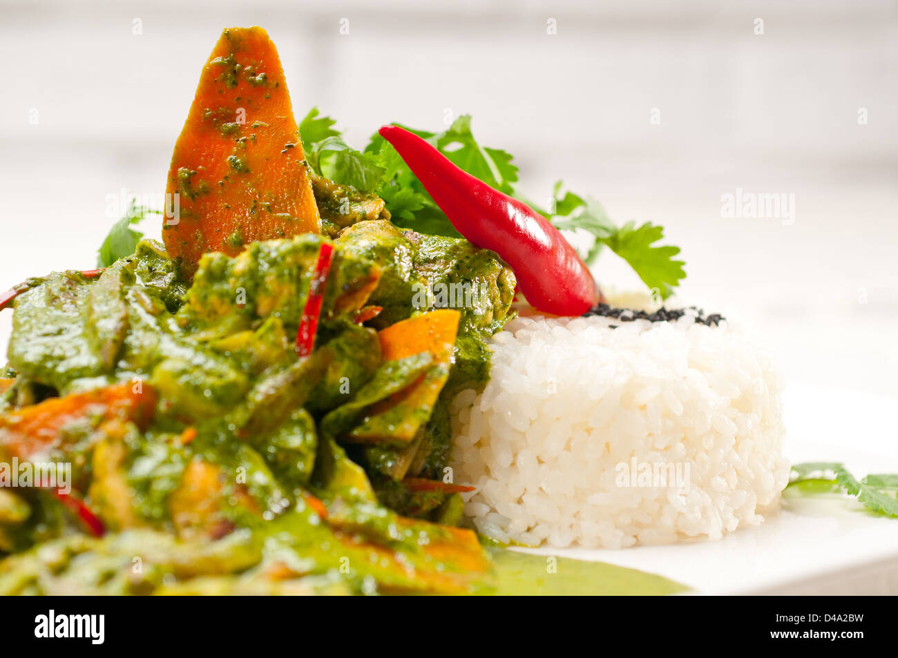 Chicken korma curry and rice hi-res stock photography and images - Alamy