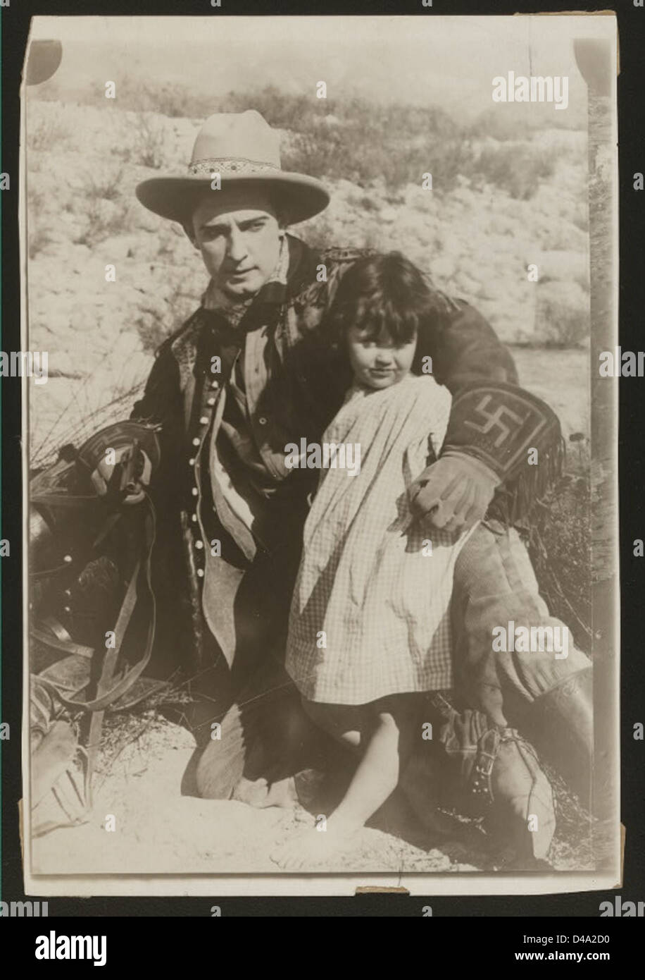 A still from the 1915 silent film 'On Desert Sands,' depicting a ...