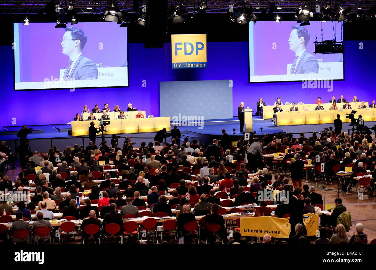 Chairman of the FDP party in the Bundestag, Rainer Bruederle, delivers ...