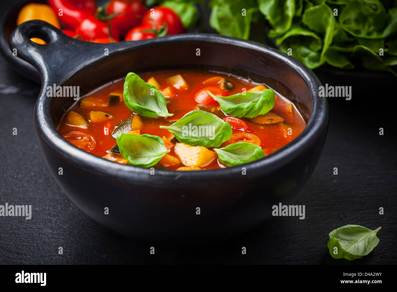 Minestrone soup nobody hi-res stock photography and images - Alamy