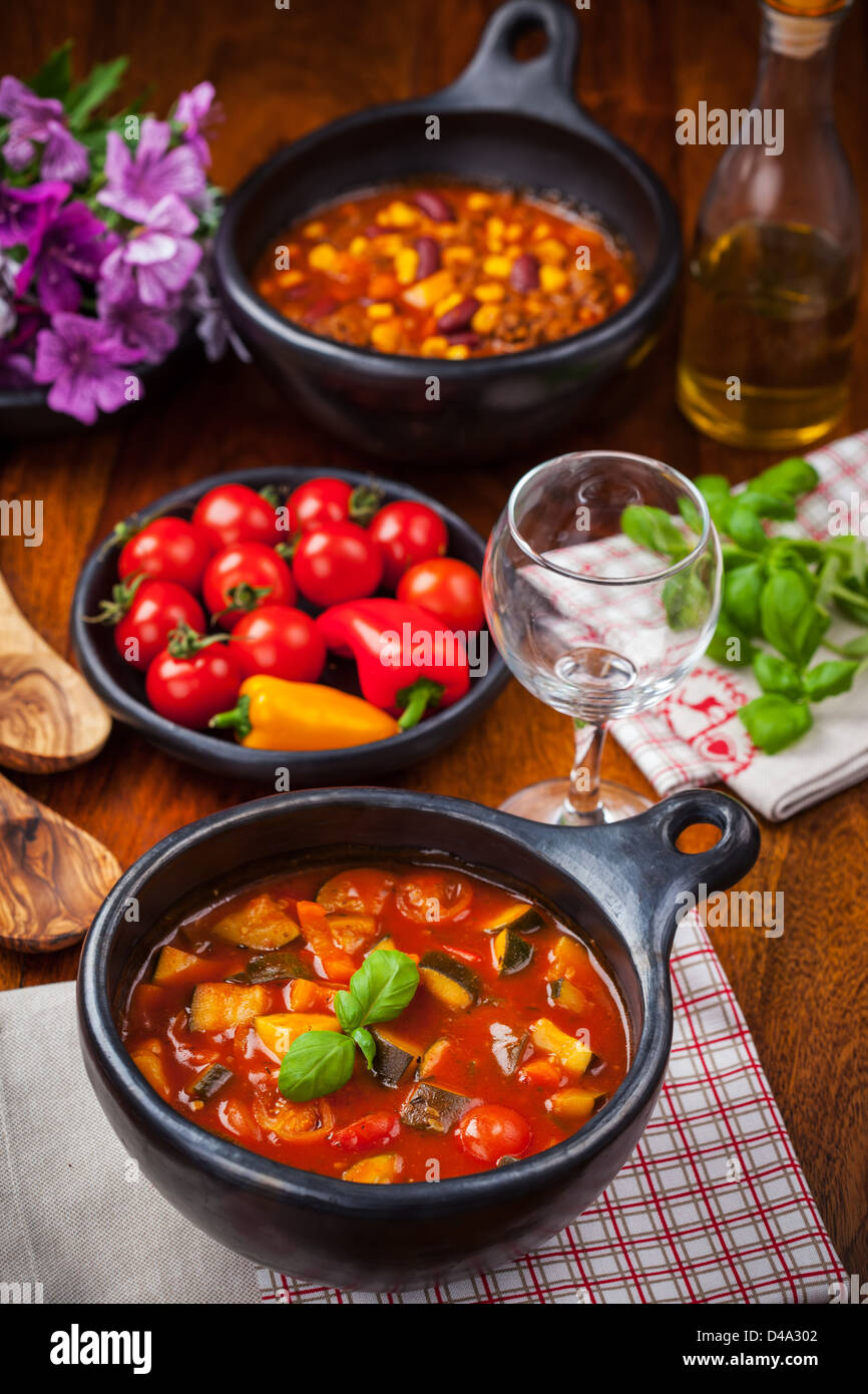 Soups at table hi-res stock photography and images - Alamy