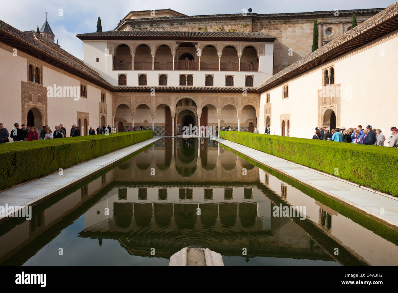 Comares Palace and the Court of the Myrtles in Granada, Spain Stock ...