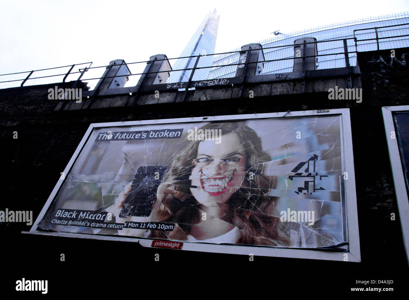 Billboard in London Bridge advertising the Channel 4 series Black ...