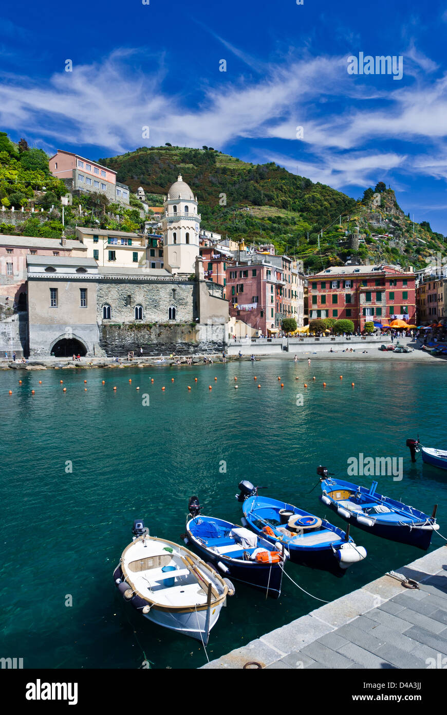 Vernazza fisherman village in the Cinque Terre, landmark of Italy Stock ...