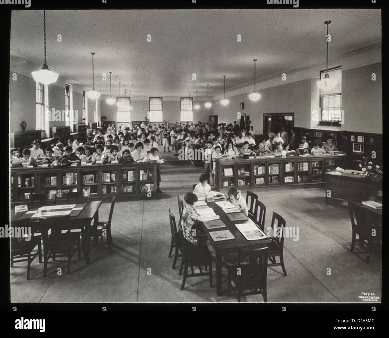 A photograph from a school visit to a library extension in New York ...