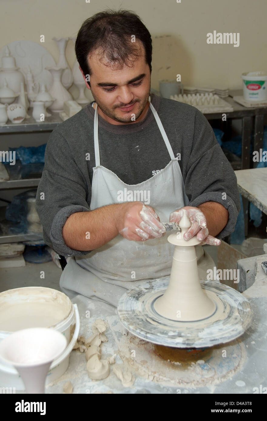 Potter working in pottery, Muğla Province, Turkey Stock Photo - Alamy