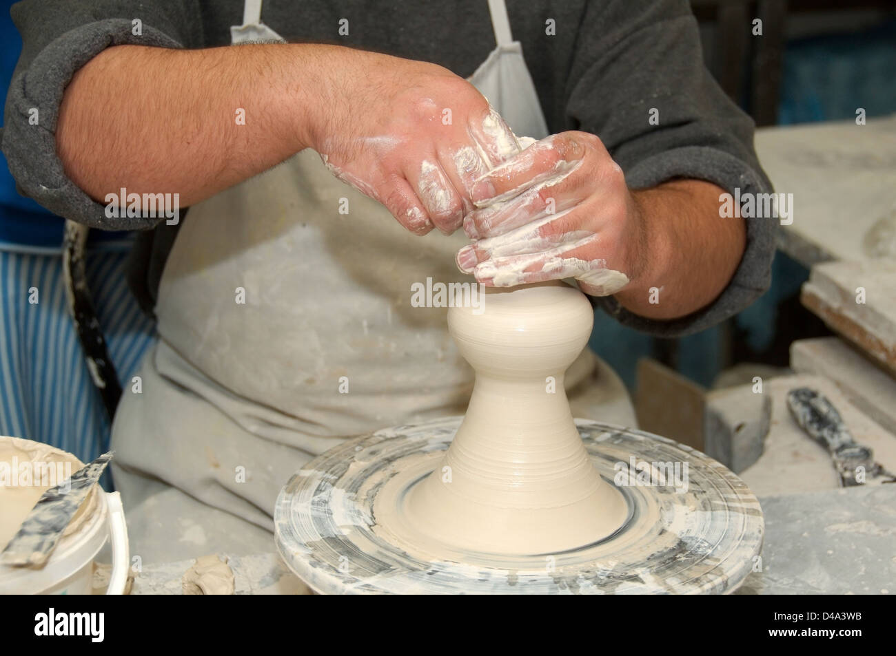 Potter working in pottery, Muğla Province, Turkey Stock Photo - Alamy