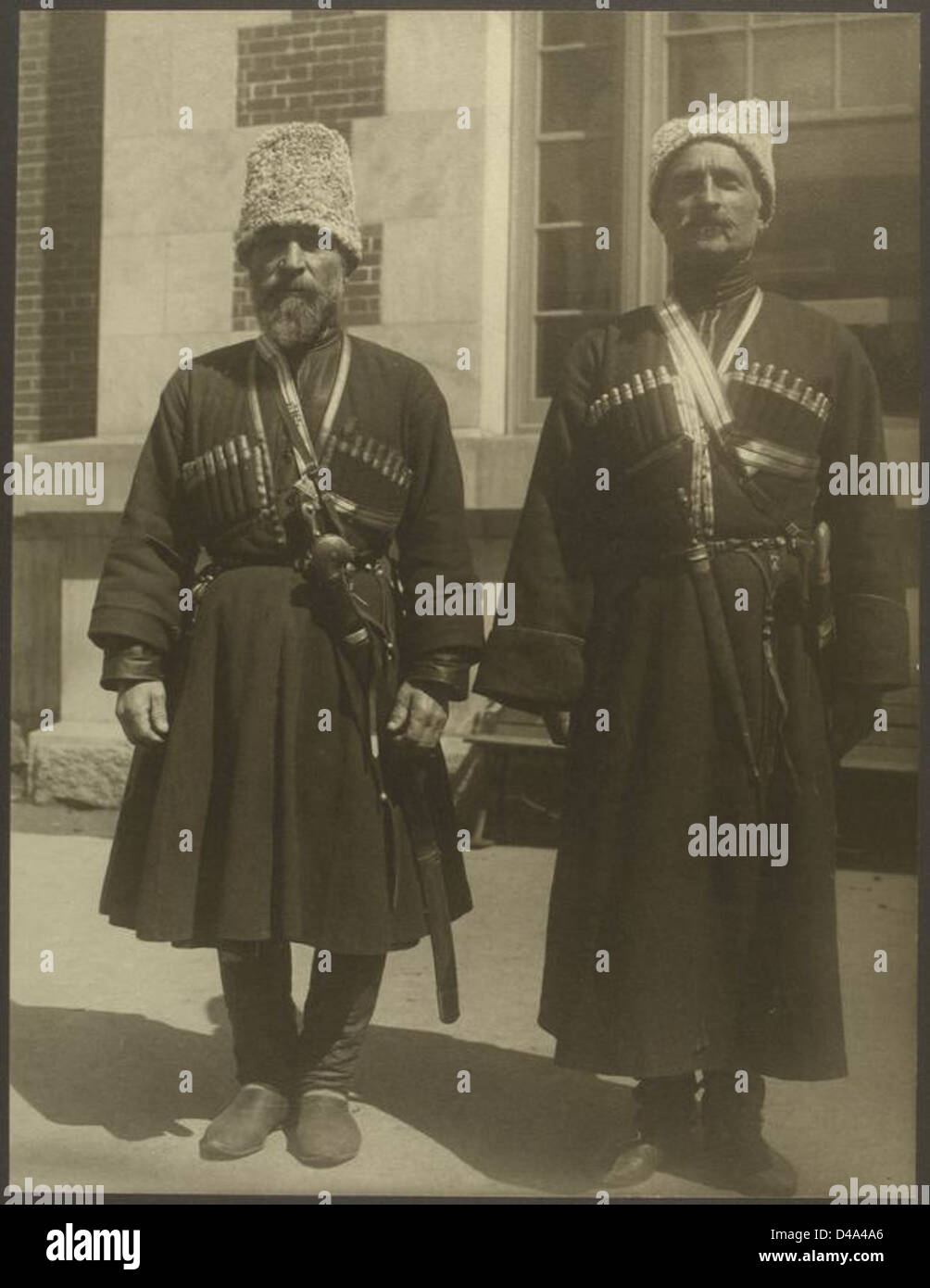 A photograph by Augustus F. Sherman of Russian Cossacks in ethnic ...