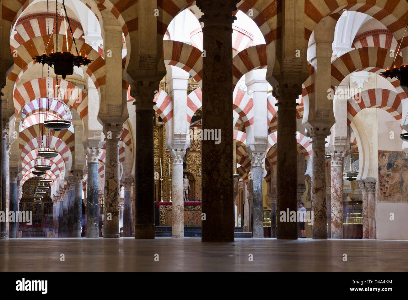 Columns in prayer hall inside the Great Mosque of Cordoba Stock Photo ...