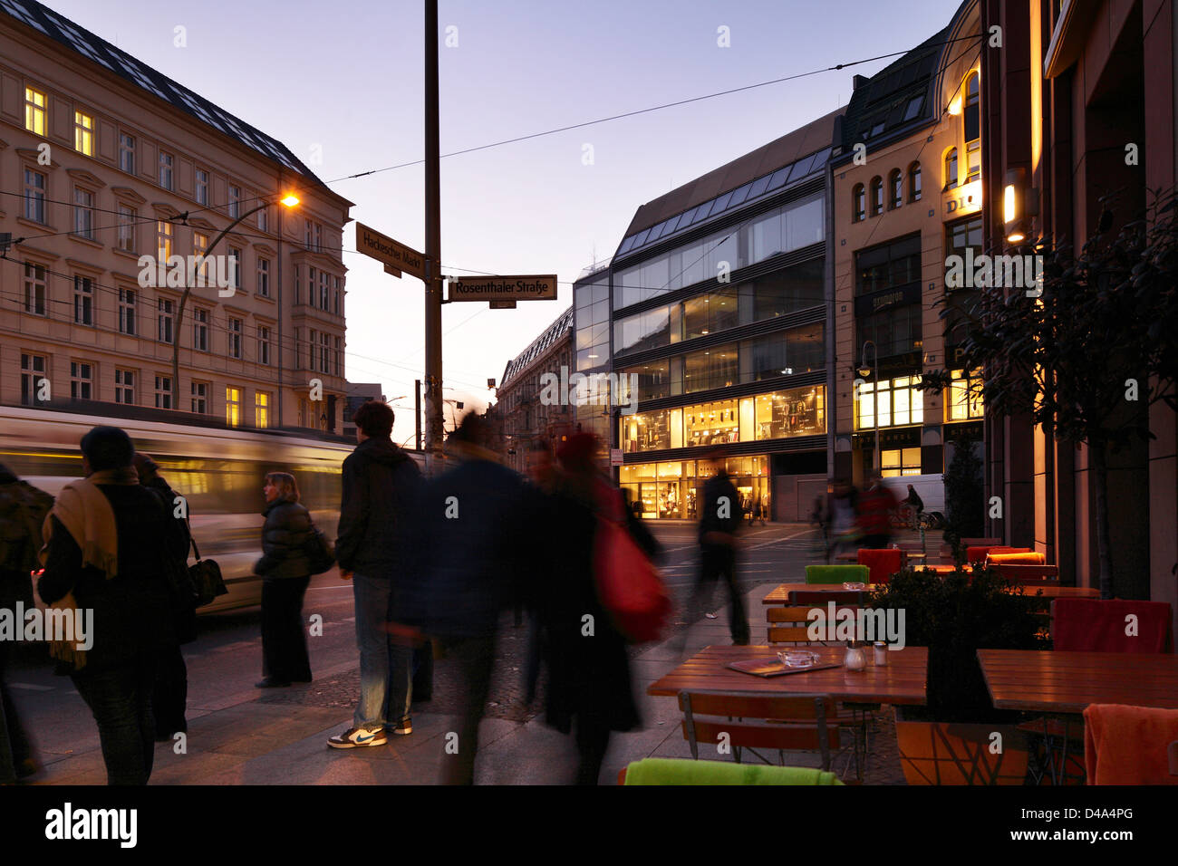 Berlin, Germany, passersby at Hackescher Markt / corner ...