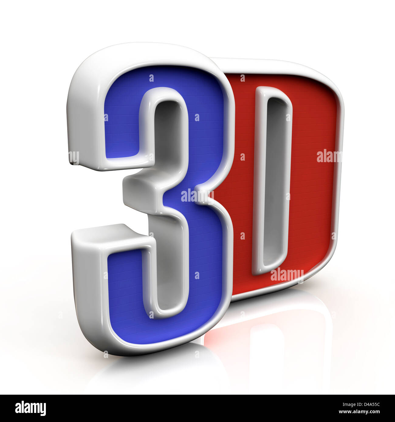 3d red and blue symbols on white Stock Photo - Alamy