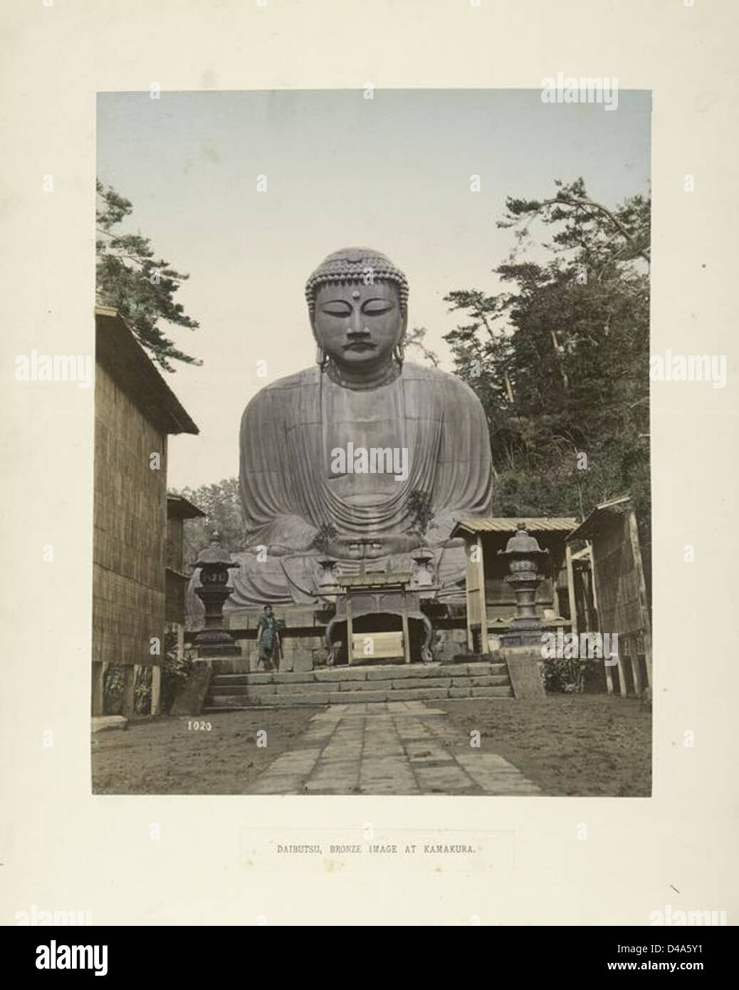 The Daibutsu, a bronze statue of the Buddha, is located in Kamakura ...
