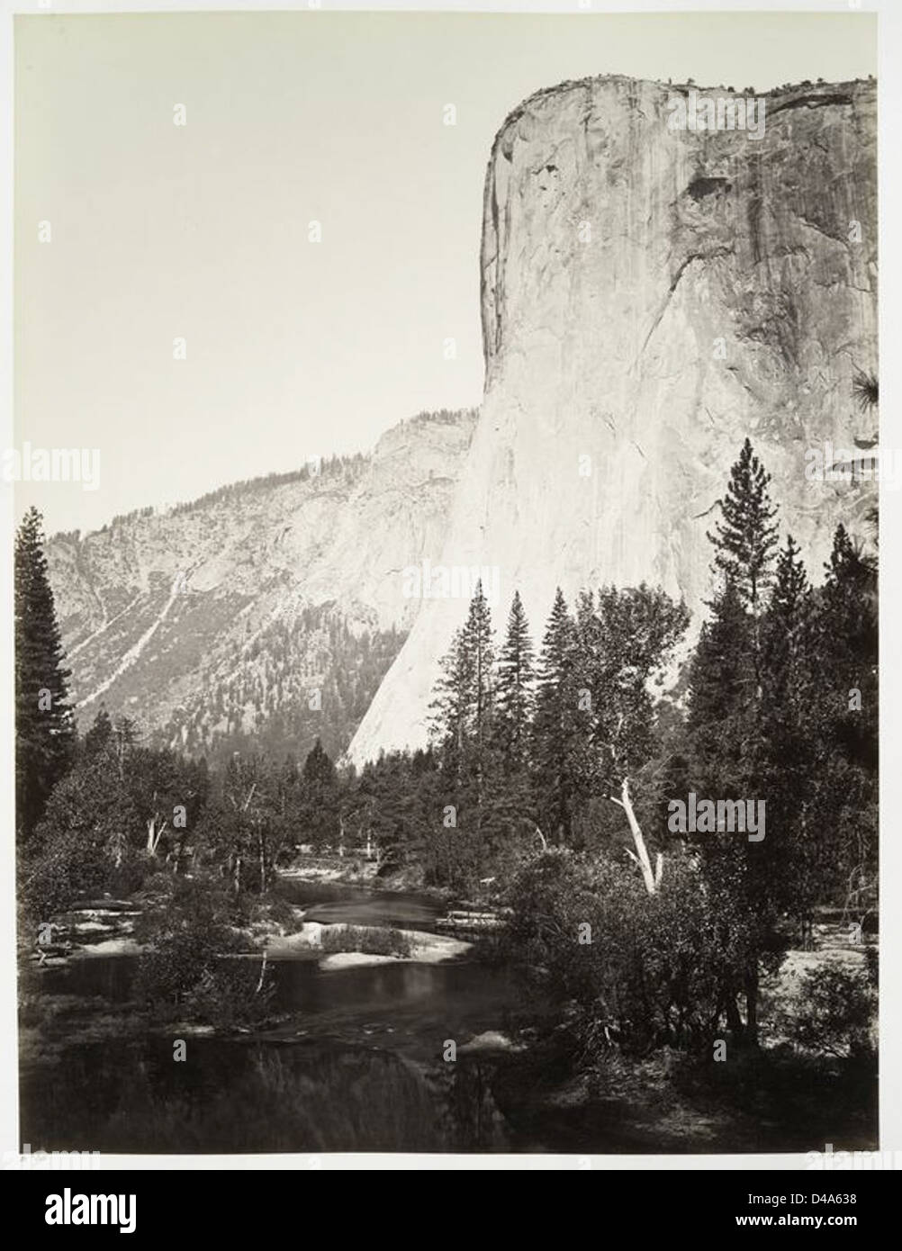 The image shows El Capitan, a granite monolith located in Yosemite ...